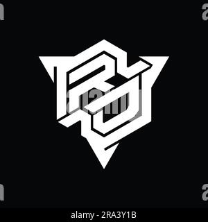 RD Logo monogram hexagon shape with geometric abstract isolated outline ...