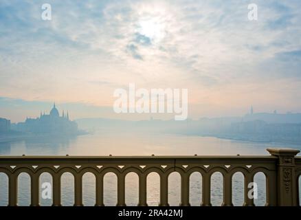 Budapest view from Margaret bridge Stock Photo - Alamy