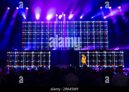 The Italian trappers Gionata Boschetti as know with Sfera Ebbasta pseudonym, live performs at ...