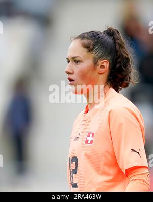 goalkeeper Livia Peng (12) of Switzerland pictured during the matchday ...