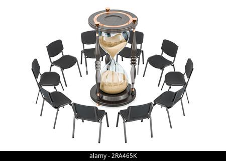 AA meeting concept. Chairs in a circle with AA, 3D rendering isolated ...