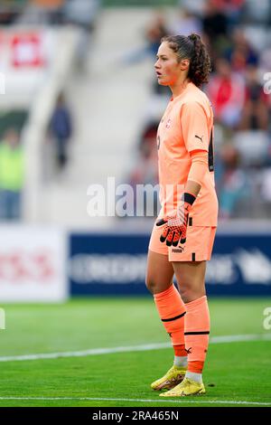 goalkeeper Livia Peng (12) of Switzerland pictured during the matchday ...