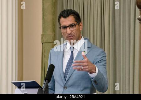 Assembly Speaker Robert Rivas speaks at the public unveiling of a ...