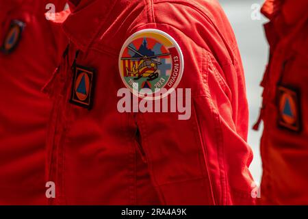 Marignane, France. 30th June, 2023. The pilot wears a new logo to mark ...