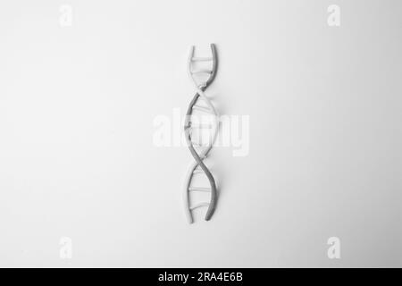 DNA molecule model made of colorful plasticine on white background, top ...
