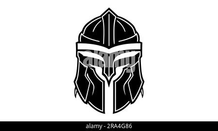 Helmet Trojan viking spartan front side with hair image graphic icon ...