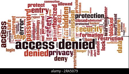 Access denied word cloud concept. Collage made of words about access ...