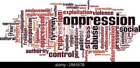 Oppression word cloud concept. Collage made of words about oppression ...