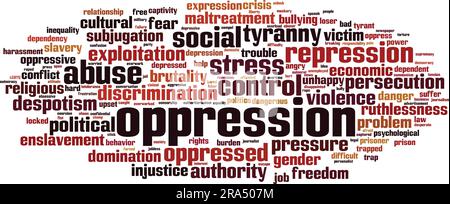 Oppression word cloud concept. Collage made of words about oppression ...
