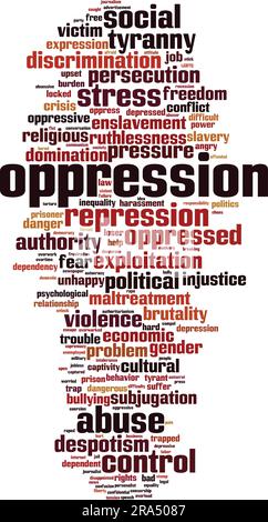 Oppression word cloud concept. Collage made of words about oppression ...