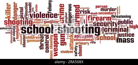 School shooting word cloud concept. Collage made of words about school ...