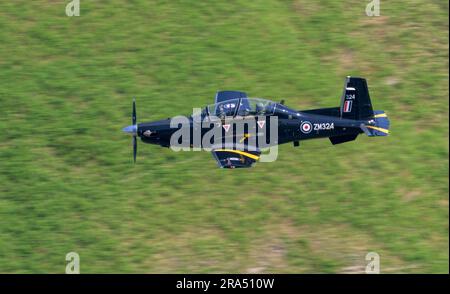 RAF Beechcraft T-6C Texan II ZM340 from RAF Valley on a low level ...