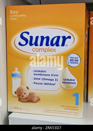SUNAR infant milk displayed on the shelves in a pharmacy,baby powdered ...