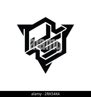 JS Logo monogram gaming with hexagon geometric shape design template ...