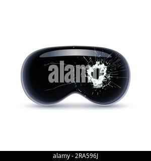 New modern VR vision pro glasses on black background. Virtual reality ...