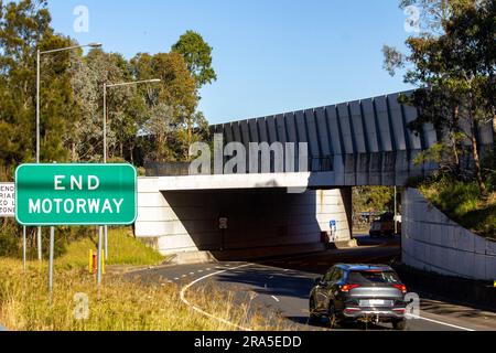 End of motorway sign Stock Photo - Alamy