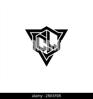 CL Logo monogram letter with triangle shape slice isolated outline design template Stock Photo ...