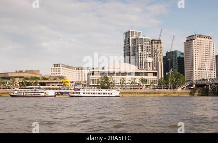 The Royal Festival Hall and Shell House on the Southbank of the River ...
