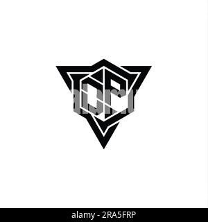 OP Logo monogram letter with triangle shape slice isolated outline design template Stock Photo ...