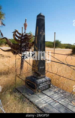 Male grave, Himba cemetery in the Kaokoveld, Namibia, grave, burial ...