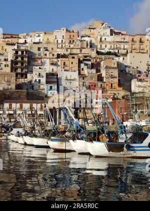 The harbour of the old town of Sciacca in Sicily, Italy Stock Photo - Alamy