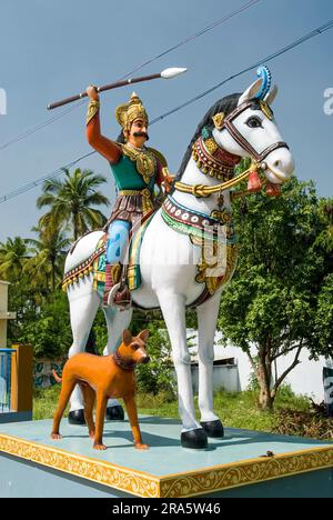 Guardian deity Ayyanar near Salem, Tamil Nadu, South India, India, Asia ...