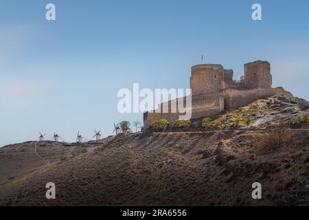 Cerro Calderico Windmills and Consuegra City view - Consuegra, Castilla ...