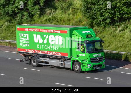 Wren Kitchens Haulage delivery trucks, green lorry, transportation ...