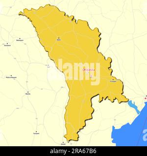 Outline Moldova map Stock Photo - Alamy
