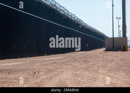 The border wall with Mexico is a large creation, like this part in ...