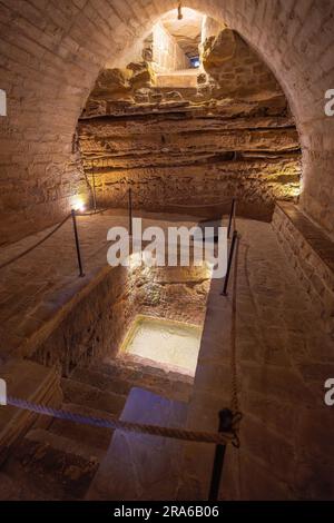 Mikvah, Jewish ritual bath, historical bath, water basin, interior ...