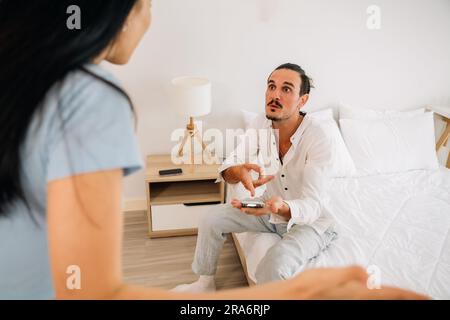 young couple in quarrel because of problems in the relationship Stock ...