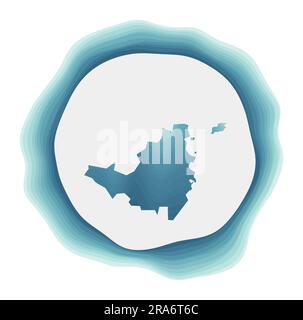 Saint Martin round stamp. Round logo with island map and title. Stylish ...