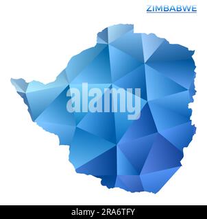 Zimbabwe MAP in Blue, Country Map, Zimbabwe, Border Map, Border line of ...