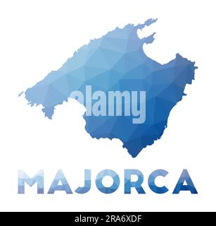 Majorca icon. Network map of the island. Round Majorca sign with ...