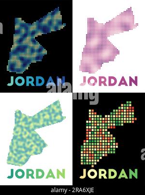 Jordan map. Map of Jordan in dotted style. Borders of the country ...