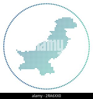 Pakistan dotted map. Digital style shape of Pakistan. Tech icon of the ...
