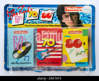 Mike Read's pop quiz card game from the 1980s Stock Photo - Alamy