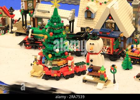 Lego Christmas scene Lego convention Raleigh North Carolina Stock Photo ...
