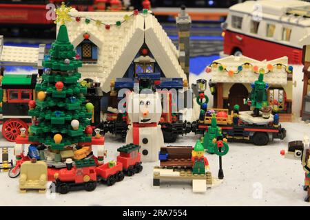 Lego Christmas scene Lego convention Raleigh North Carolina Stock Photo ...