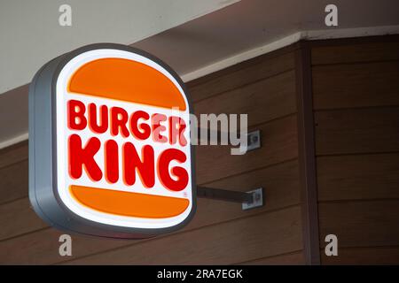 Burger King sign on a location in Weston Super Mare Stock Photo - Alamy