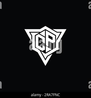 CP Logo monogram letter with slice style design template Stock Photo - Alamy