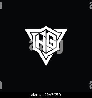 HG Letter Logo monogram hexagon shape with ornament abstract isolated outline design template ...