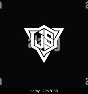 JS Logo monogram gaming with hexagon geometric shape design template ...