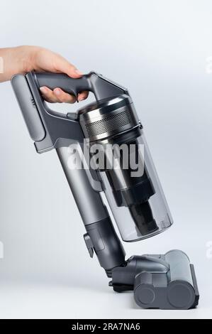 Handheld small vacuum cleaner side view isolated on white studio ...