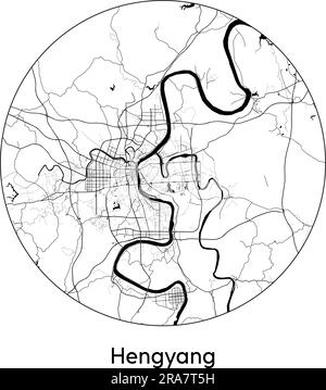 City Map Hengyang China Asia vector illustration Stock Vector Image ...
