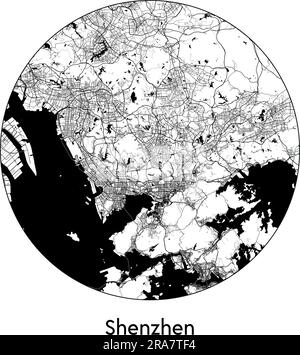 City Map Asia China Shenzhen vector illustration Stock Vector Image ...