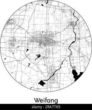 City Map Weifang China Asia vector illustration Stock Vector Image ...