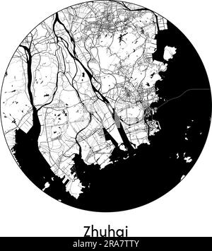 City Map Asia China Zhuhai vector illustration Stock Vector Image & Art ...