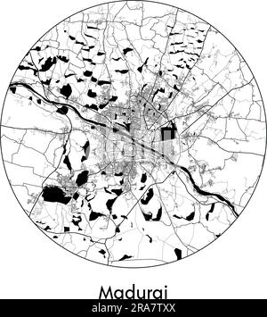 City Map Asia India Madurai vector illustration Stock Vector Image ...
